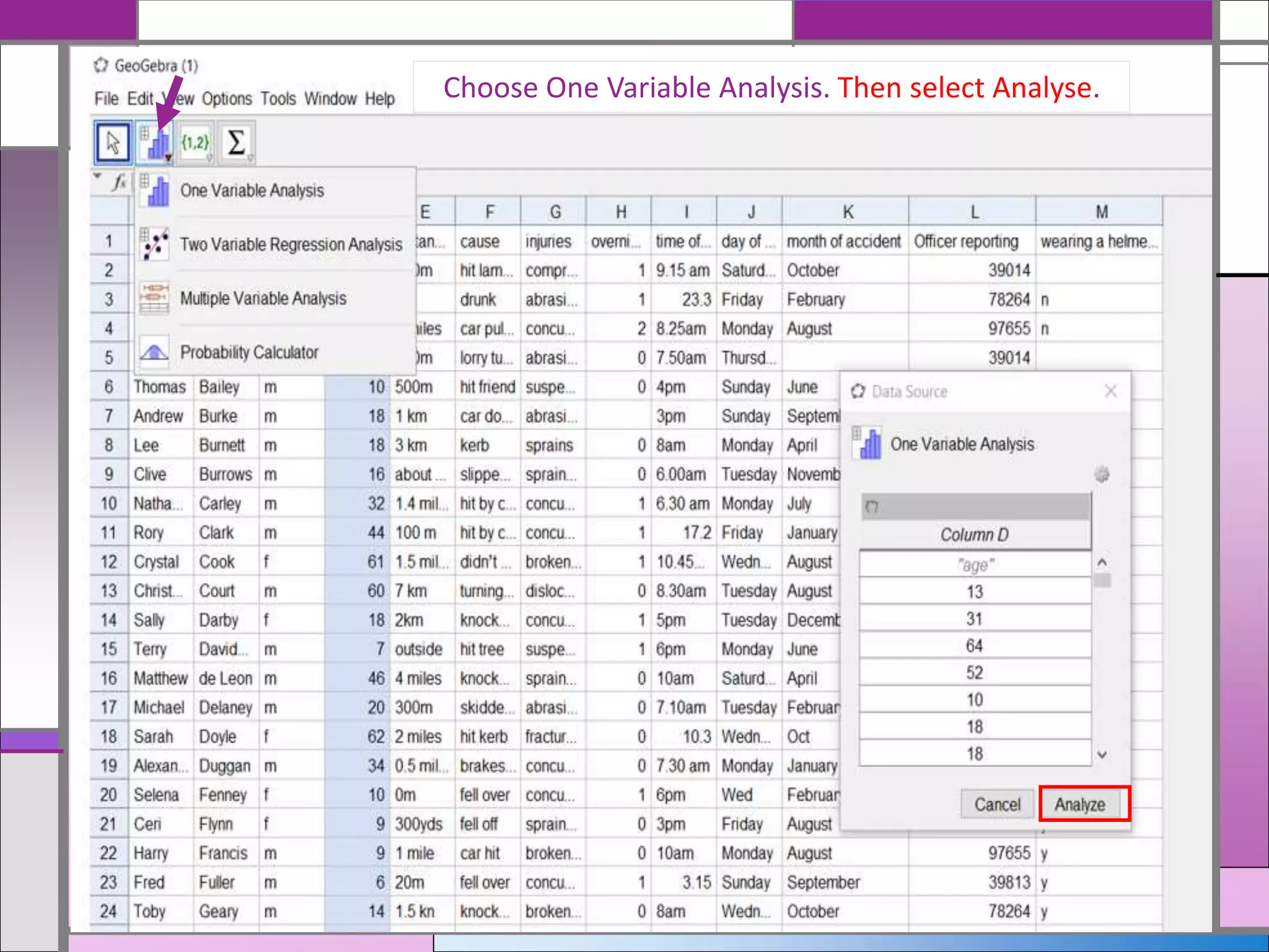 GeoGebra data analysis | PPT