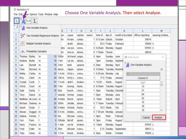 GeoGebra data analysis | PPT
