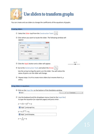 Geo gebra in 10 lessons gerrit stols (1) | PDF | 3-D Graphics | Computer Software and Applications