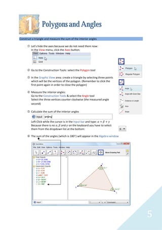 Geo gebra in 10 lessons gerrit stols (1) | PDF | 3-D Graphics | Computer Software and Applications