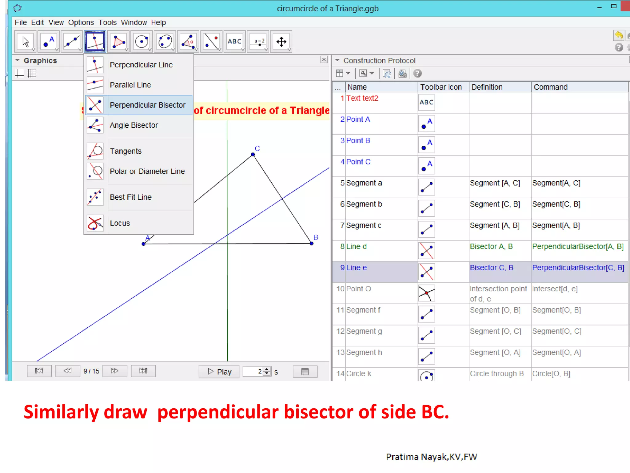 Geogebra tutorial circumcircle of a Triangle | PDF