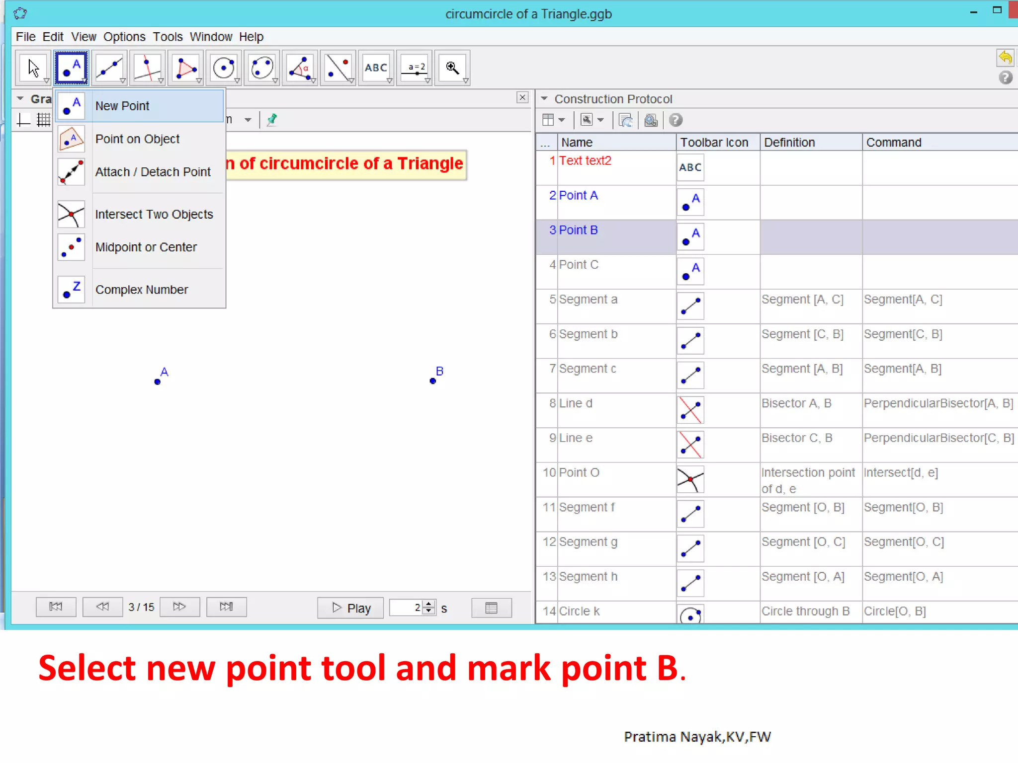Geogebra tutorial circumcircle of a Triangle | PDF