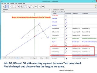Geogebra tutorial circumcircle of a Triangle | PPT