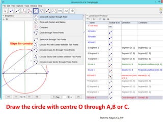 Geogebra tutorial circumcircle of a Triangle | PPT