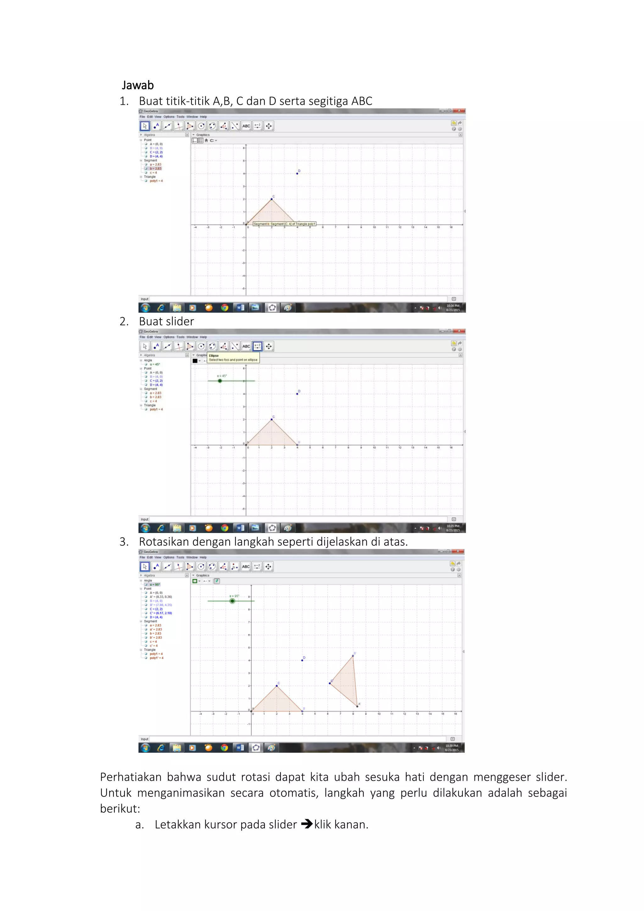Geogebra untuk geometri transformasi | PDF