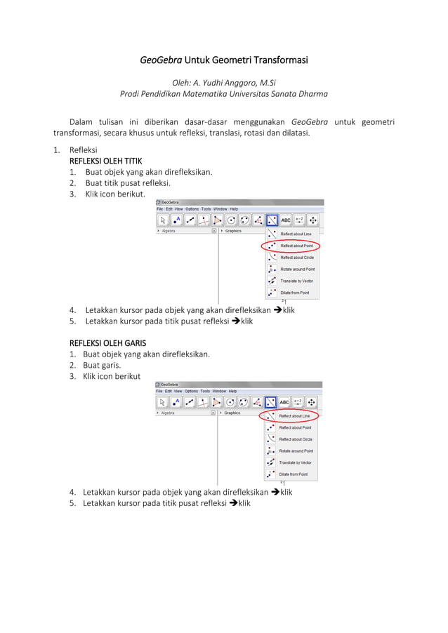 Geogebra untuk geometri transformasi | PDF