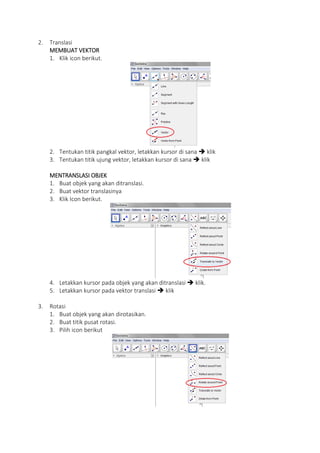 Geogebra untuk geometri transformasi | PDF