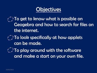 Geogebra workshop | PPTX