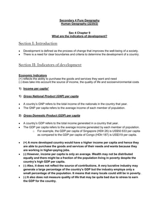 GEOG II - Chap 09 - Variations in Development in the World | PDF