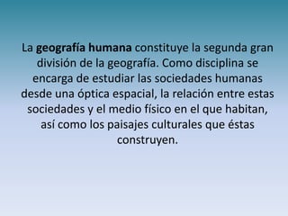 Geografía humana | PPTX