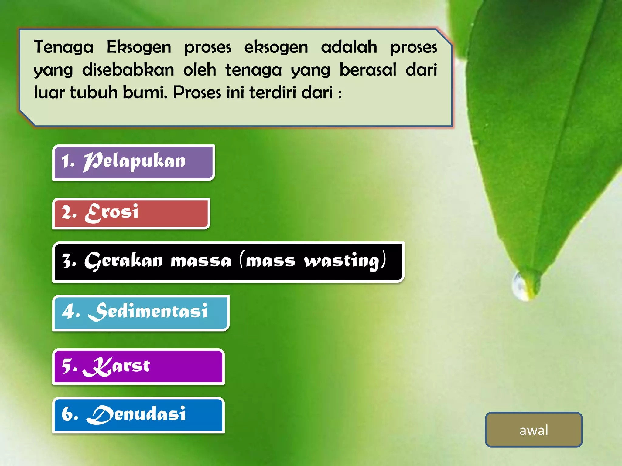 Geografi- Tenaga Eksogen & Endogen | PPTX