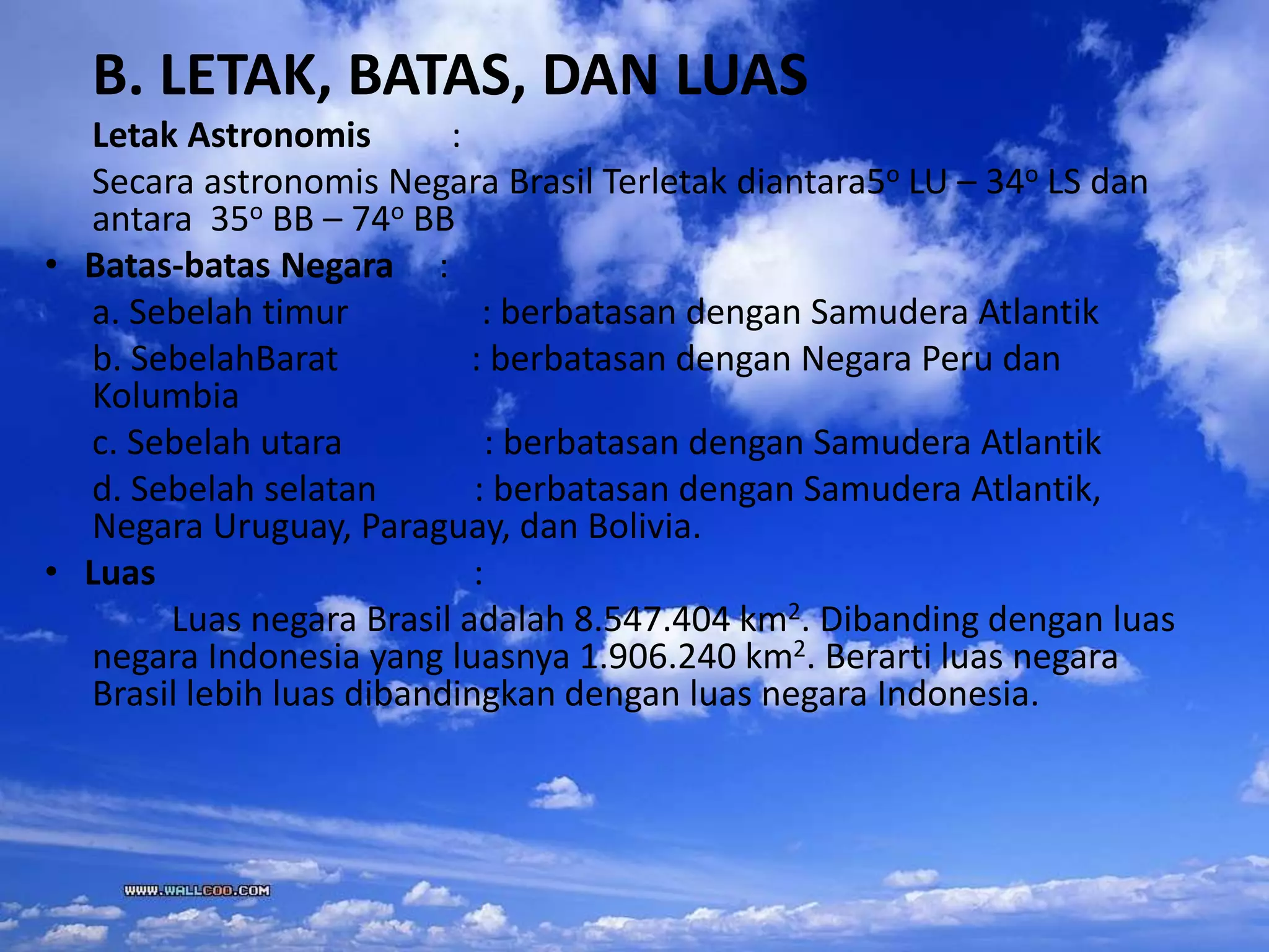 Geografi profil negara Brazil | PPTX