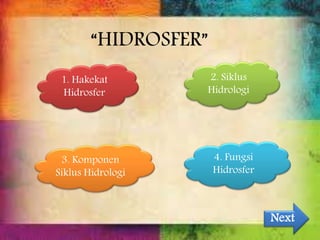 hidrosfer Geografi | PPTX