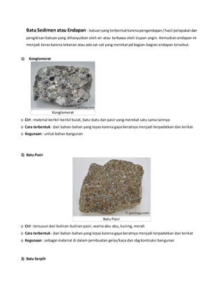 Geografi jenis batuan | DOCX