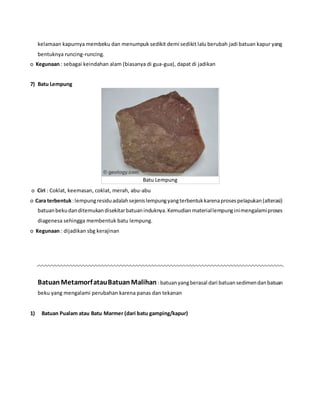 Geografi jenis batuan | DOCX