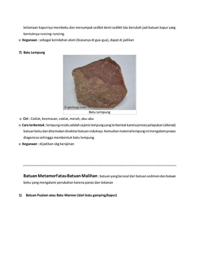 Geografi jenis batuan | DOCX