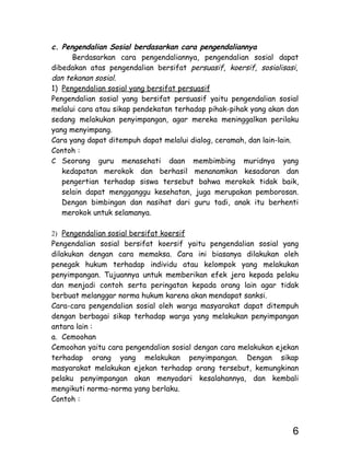 Geografi 8 makalah pengendalian penyimpangan sosial | PDF