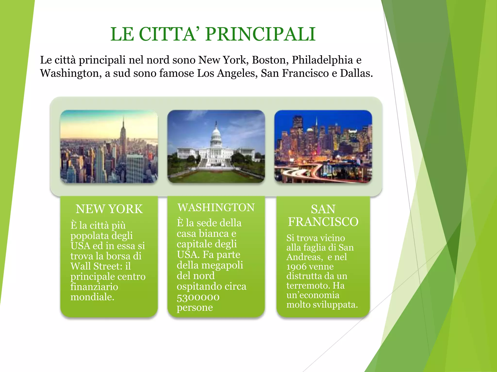 The USA - Gli stati uniti | PPTX