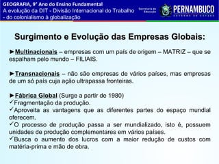 Geografia a evolucao da dit (divisao internacional do trabalho) do ...