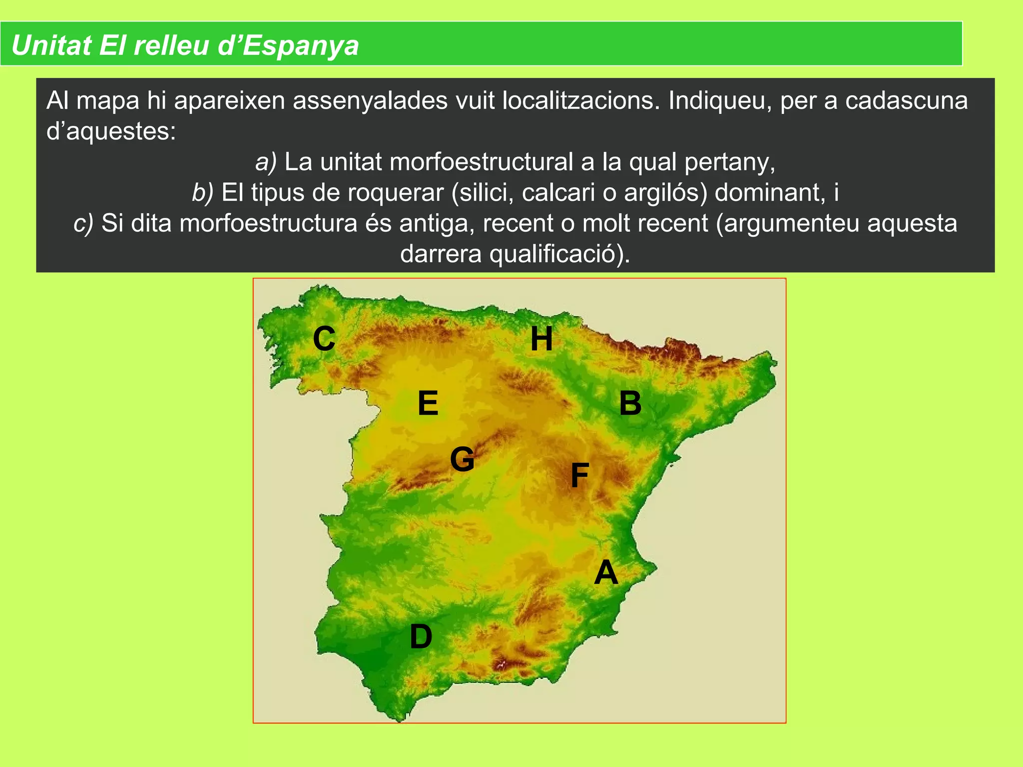 El relleu. Geografia d' Espanya | PPT