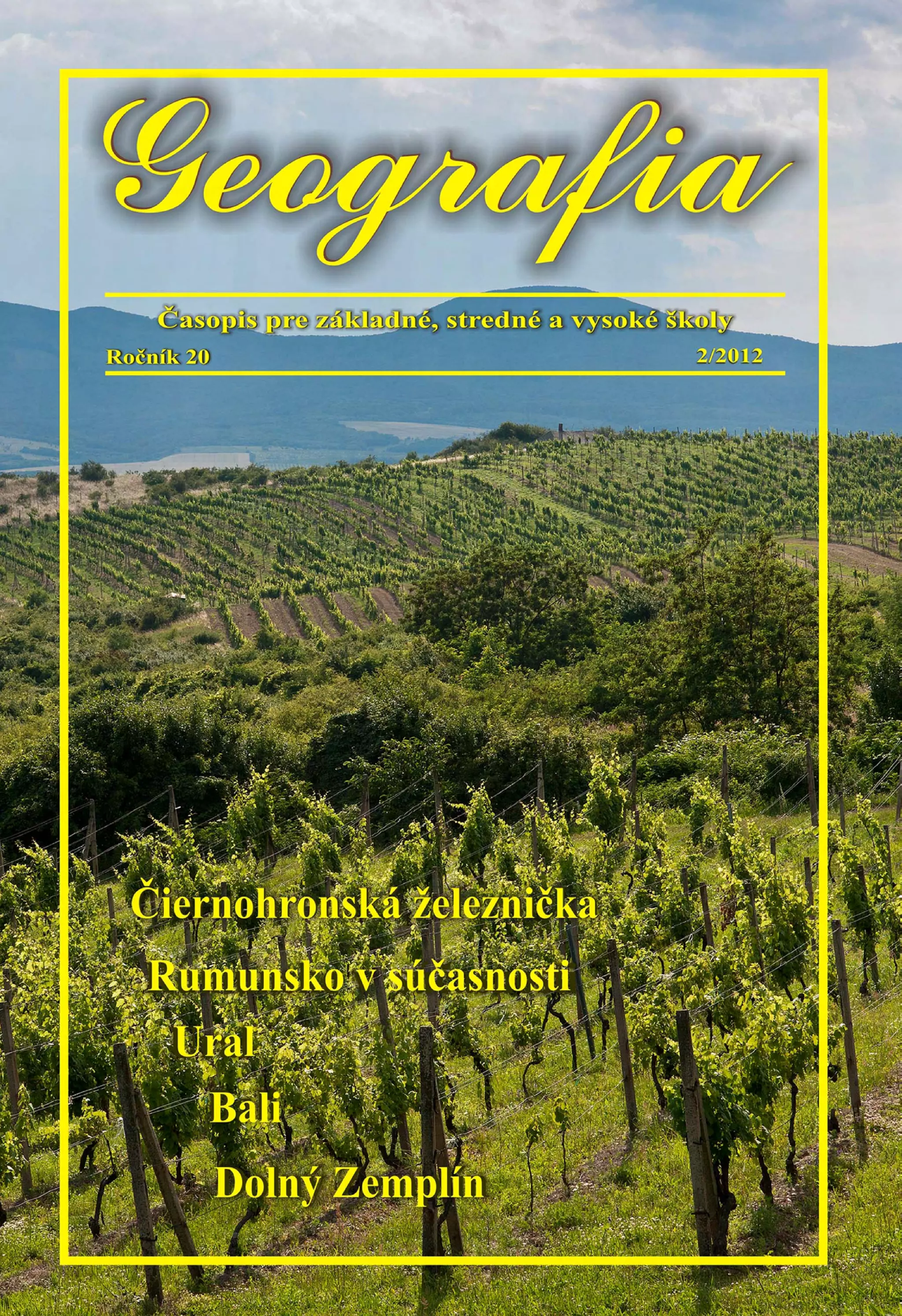 Časopis Geografia, ročník 20, číslo 2/2012 | PDF