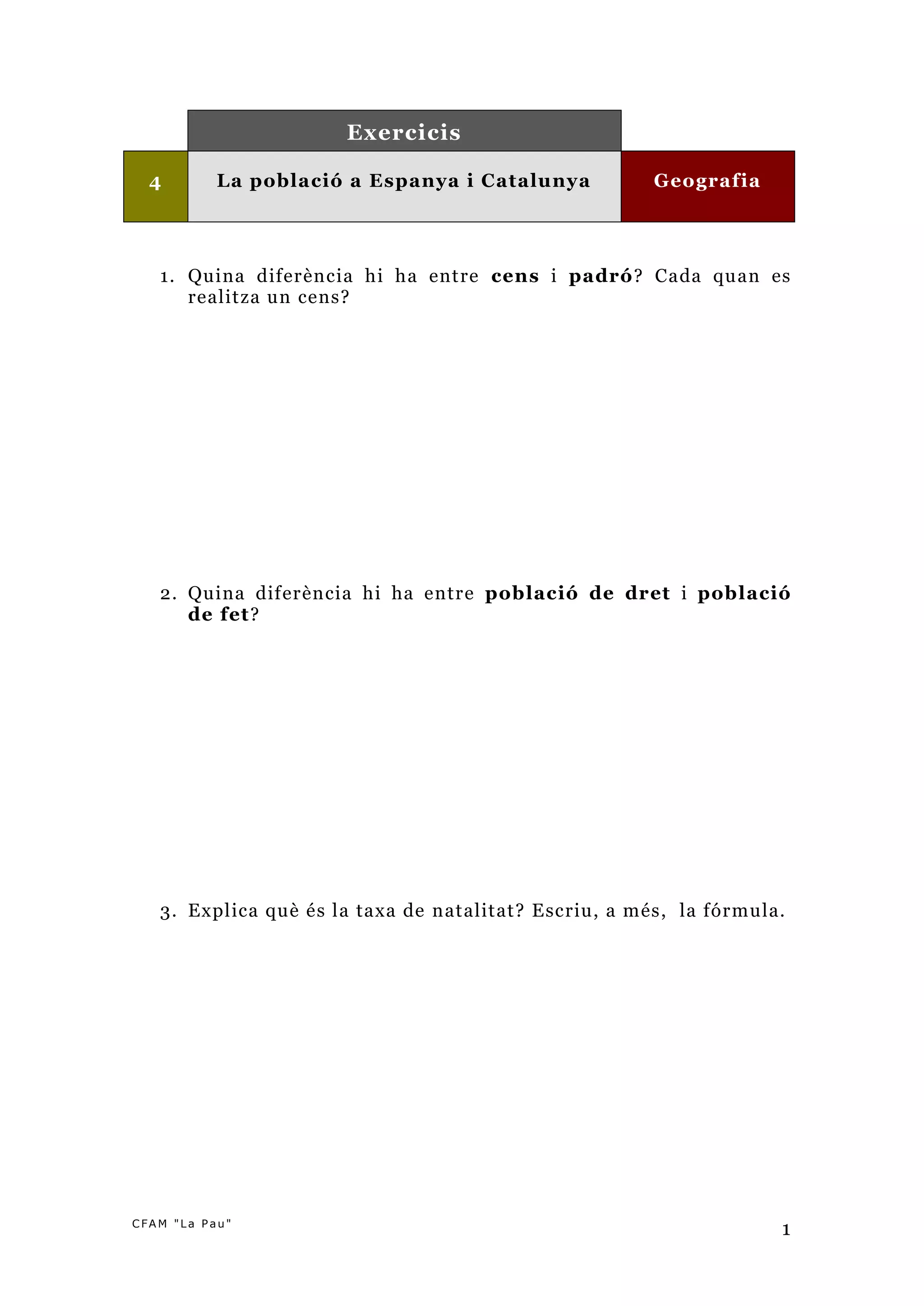 Geografia 04 exercicis | DOCX