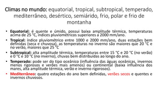 GEOGRAFIA - Apresentação de Climatologia | PDF