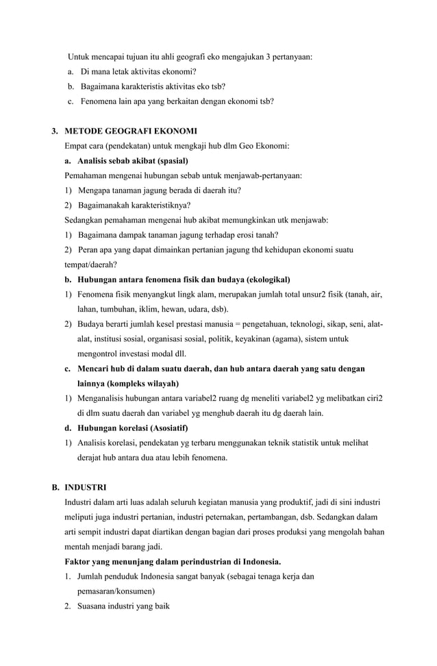 Geografi ekonomi dan globalisasi | DOCX