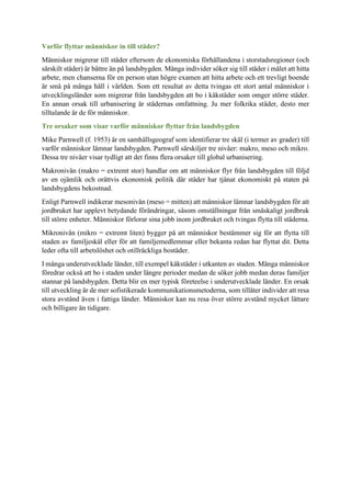 Geografi (gymnasiet) lektionsplanering arbetsområde= befolkning | PDF