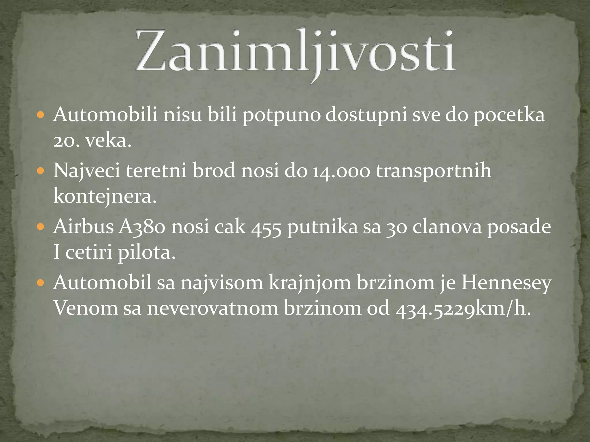 Saobracaj i tipovi saobracaja | PPSX