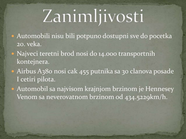Saobracaj i tipovi saobracaja | PPSX