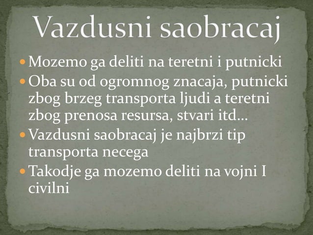Saobracaj i tipovi saobracaja | PPSX