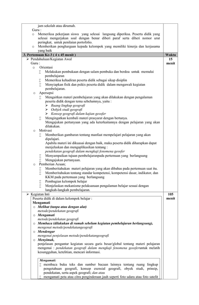 RPP SMA Geografi Kelas X | PDF