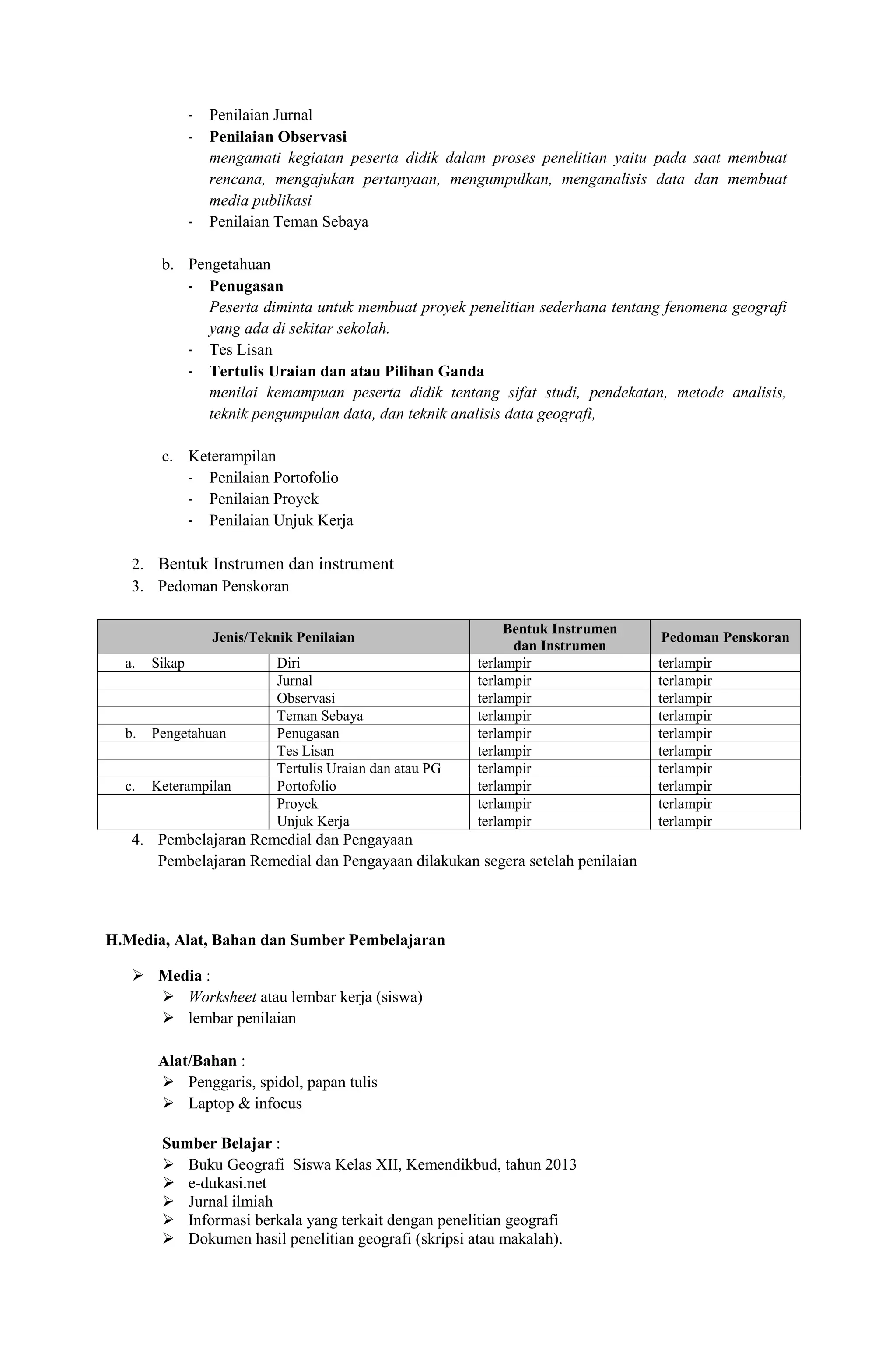 RPP SMA Geografi Kelas XII | PDF