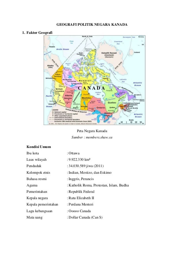 Geografi politik negara kanada
