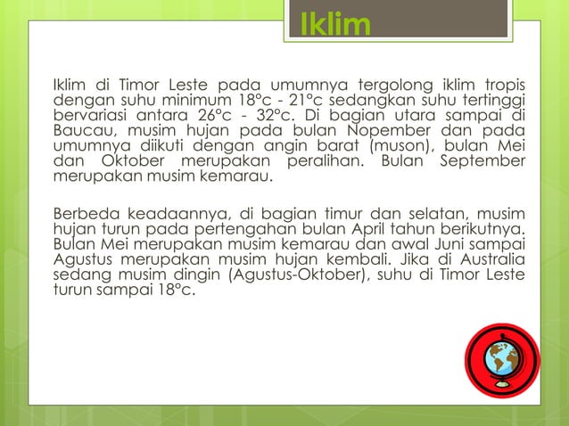 Geografi Regional Asia Tenggara - Timor Leste | PPT