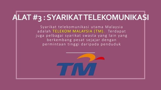 Bab 6 : Telekomunikasi Di Malaysia (Geografi Tingkatan 2) | PPTX