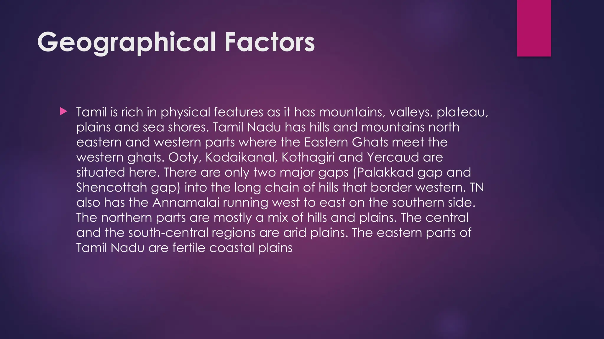 GEOGRAPGY OF TAMIL NADU.pptx for schools | PPTX