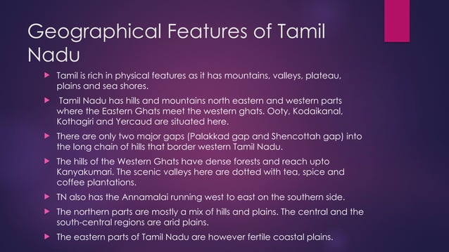 GEOGRAPGY OF TAMIL NADU.pptx for schools | PPTX