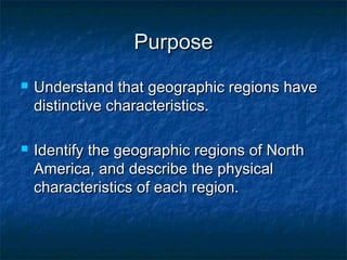Geographic Regions of North America | PPT