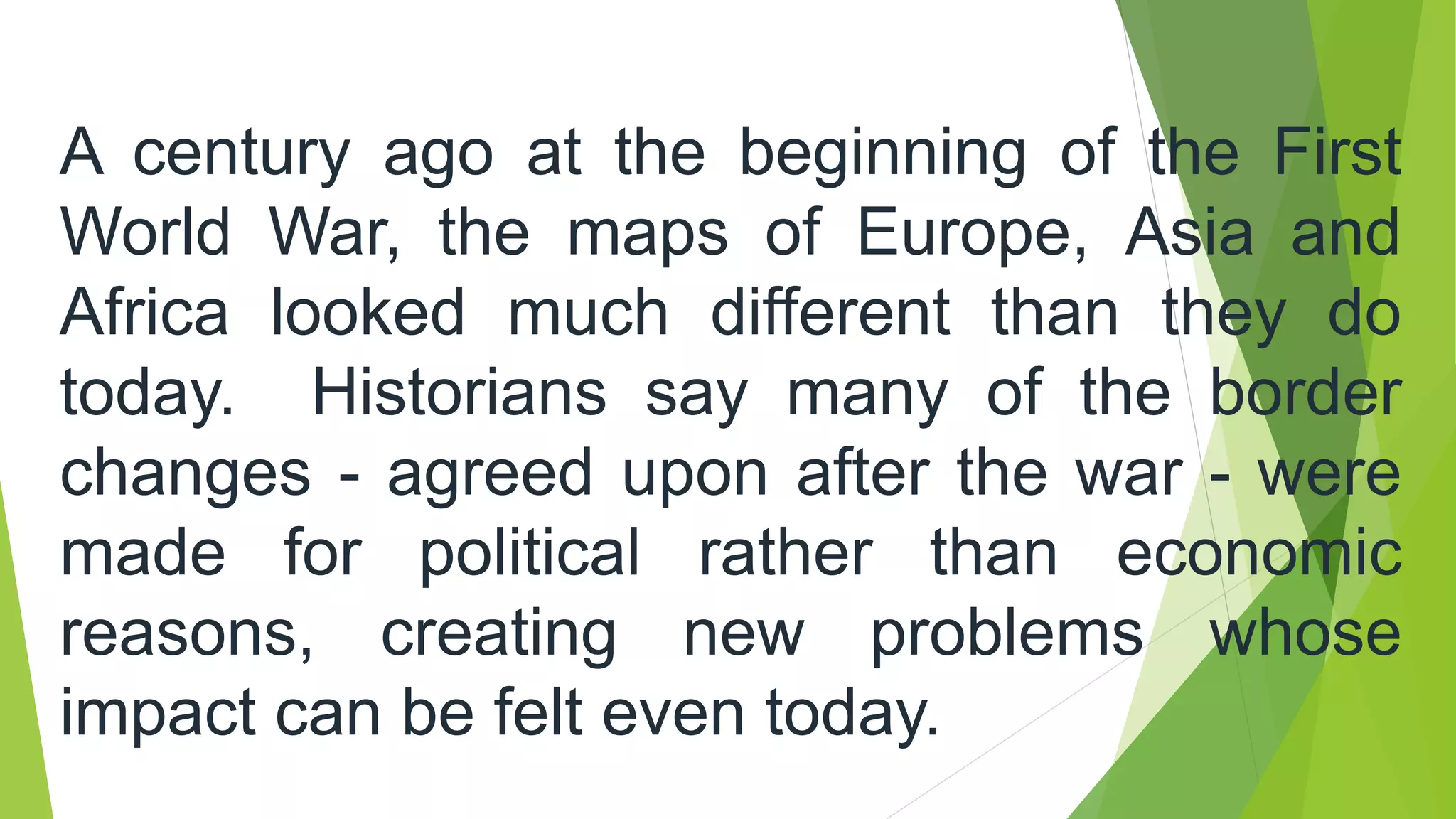 Geographical changes after world war - 1 | PPTX
