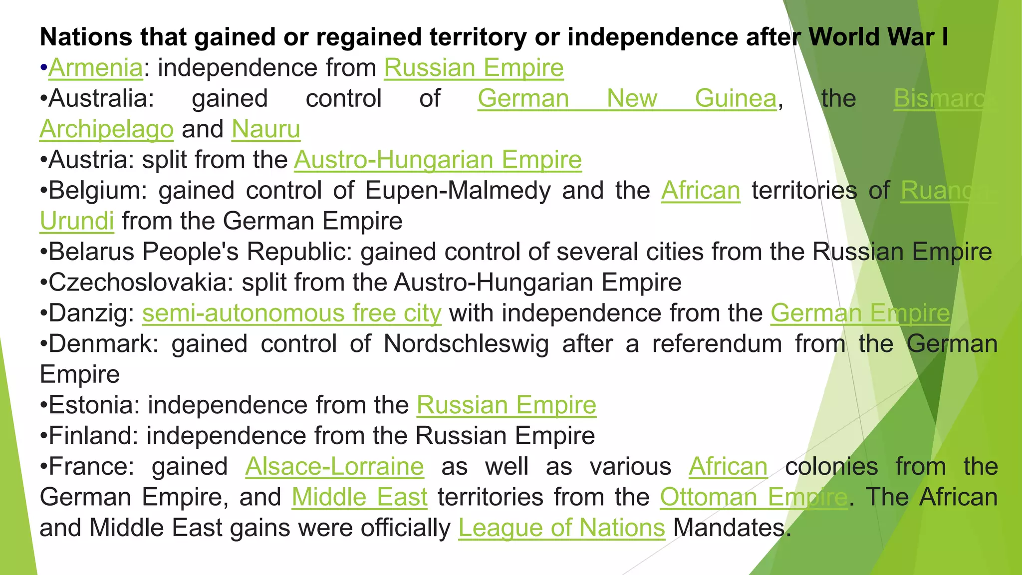 Geographical changes after world war - 1 | PPTX