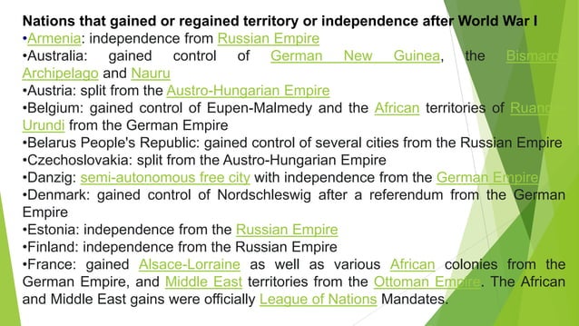 Geographical changes after world war - 1 | PPT