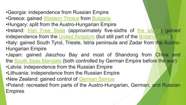 Geographical changes after world war - 1 | PPT