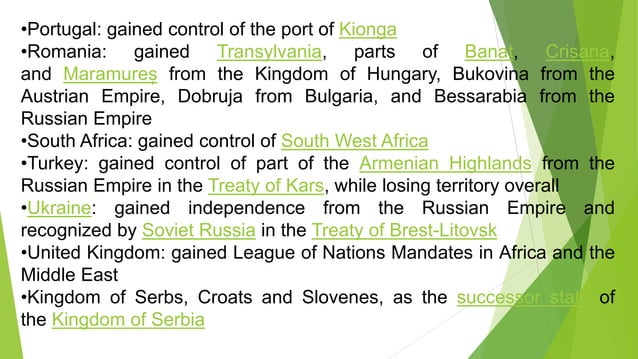 Geographical changes after world war - 1 | PPT
