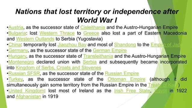 Geographical changes after world war - 1 | PPT