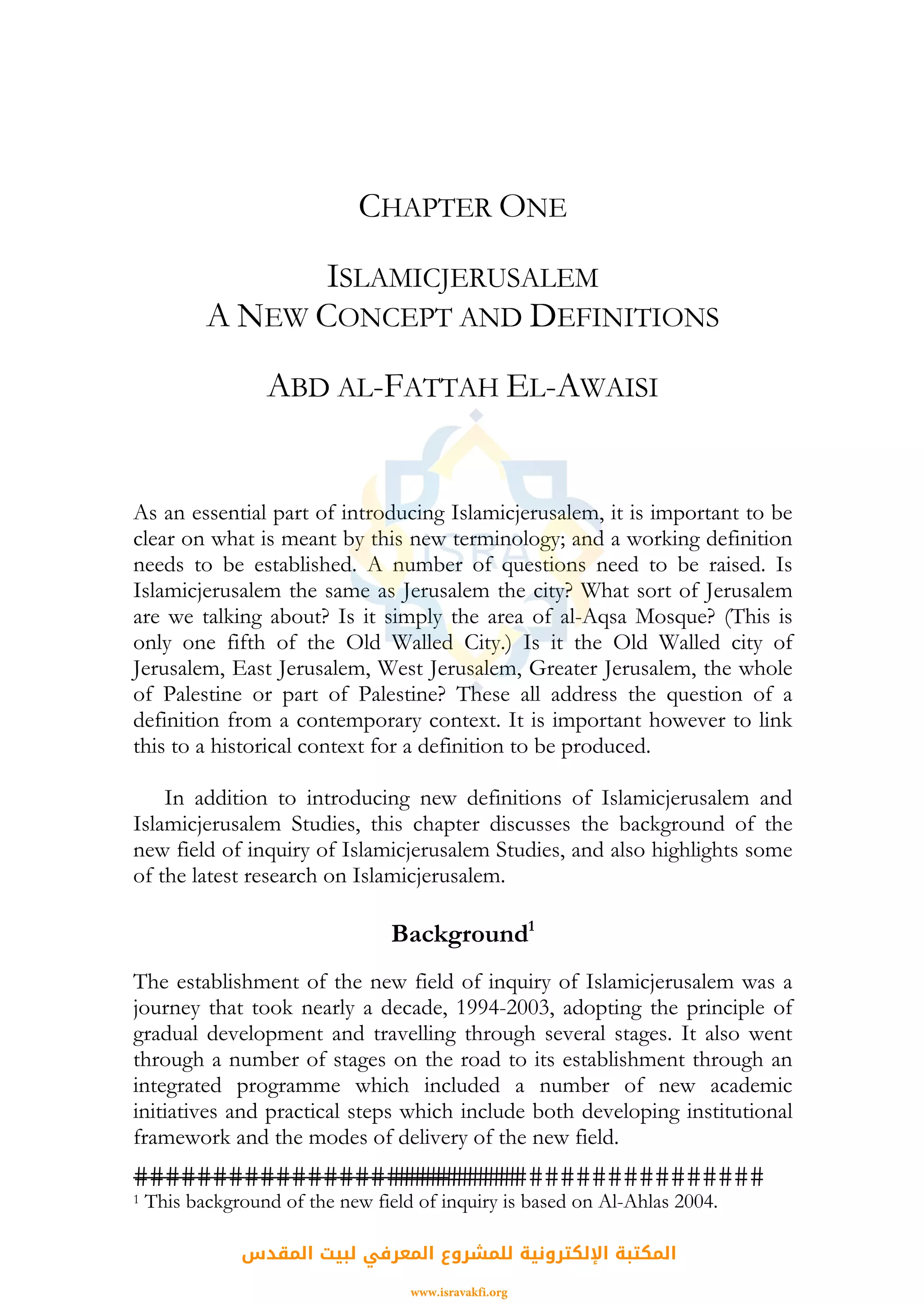 Geographical Dimensions of Islamicjerusalem | PDF
