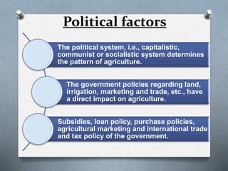 Geographical factors affecting agricultural sector and service sector ...