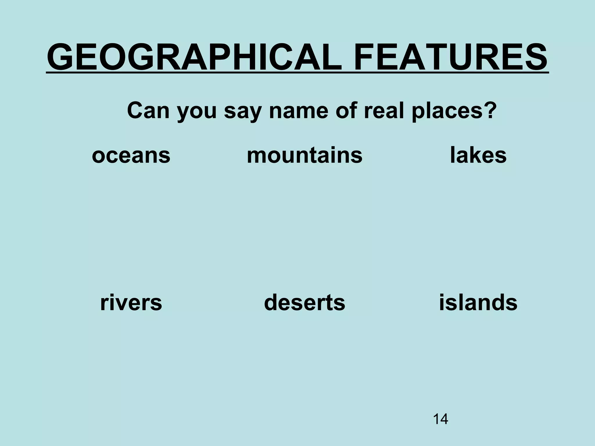 Geographical features | PPS