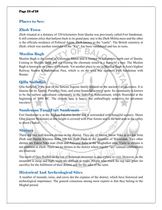 Geographical Importance of District Zhob. | PDF | Agriculture | Industries